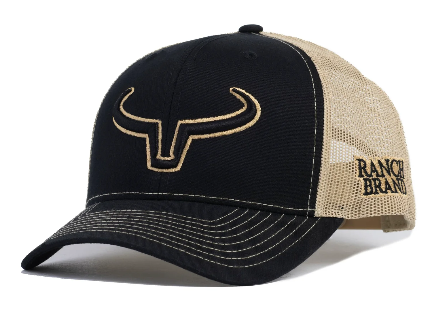 Ranch Brand Rancher Cap Black & Gold Mesh | Black & Gold Logo ...