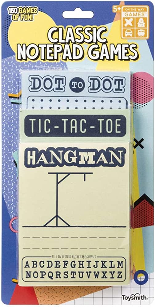 Toysmith 1280 Notepad Games Hangman Dot To Dot Tic Tac Toe Chucks Trains And Hobby Depot 