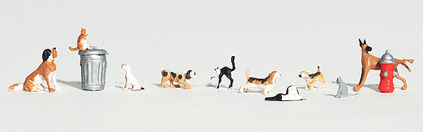 Woodland Scenics 1841 HO Dogs & Cats - Chuck's Trains & Hobby Depot