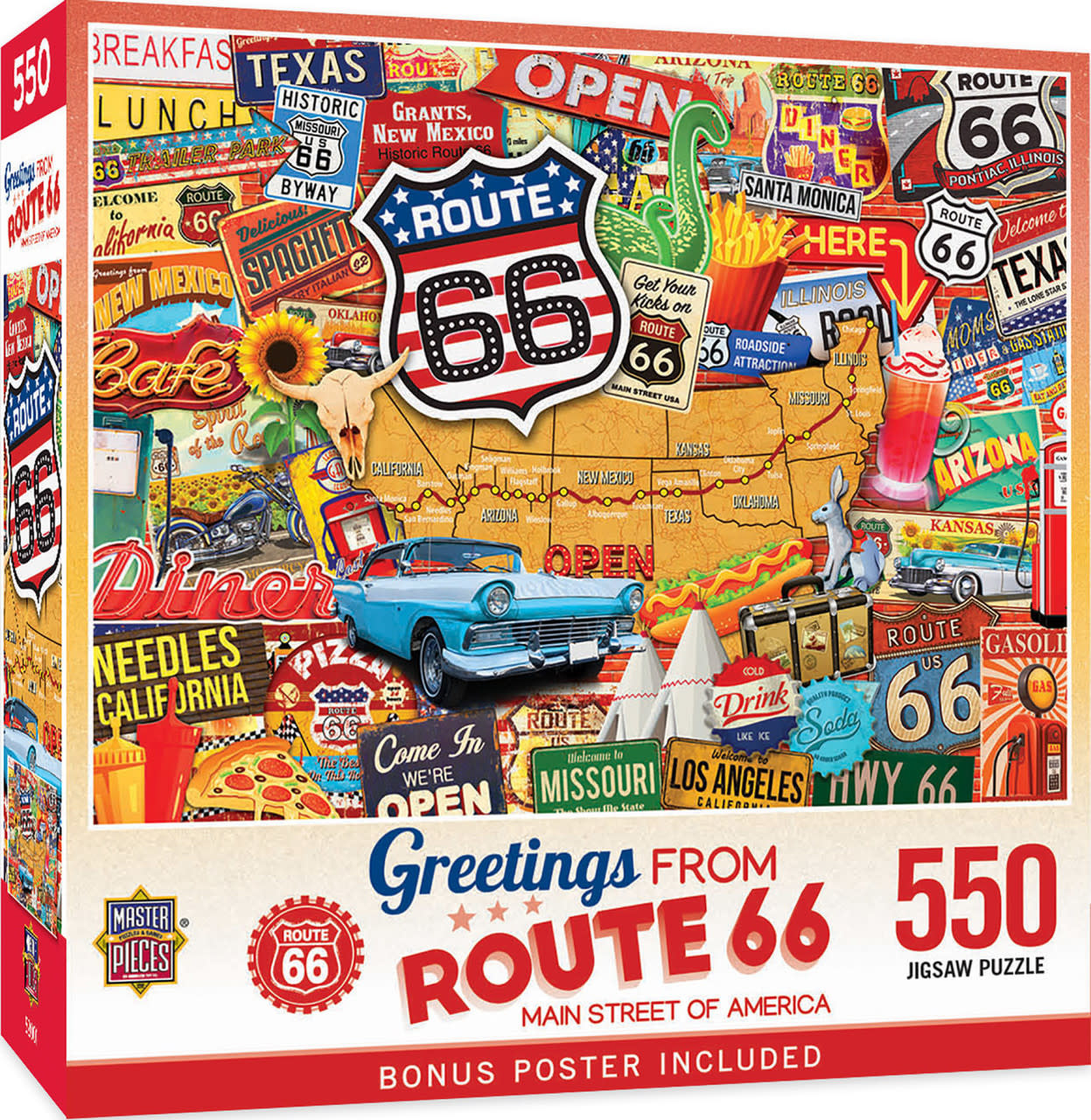 MasterPieces 32024 Route 66 Puzzle 550pc - Chuck's Trains & Hobby Depot