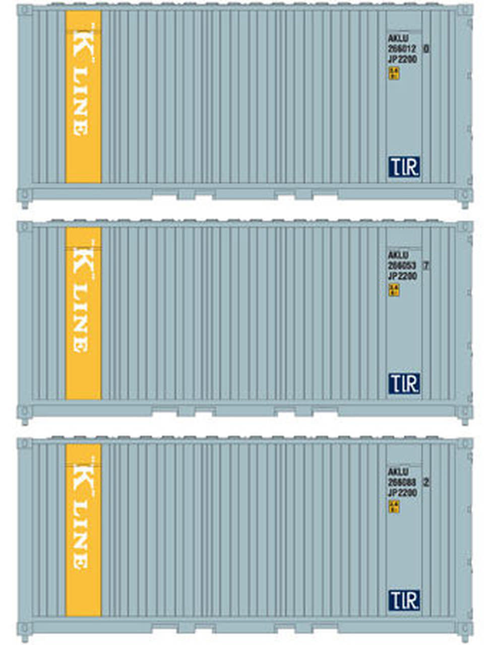 Athearn 17695 N 20' Corrugated Container KLINE 3pk - Chuck's Trains ...