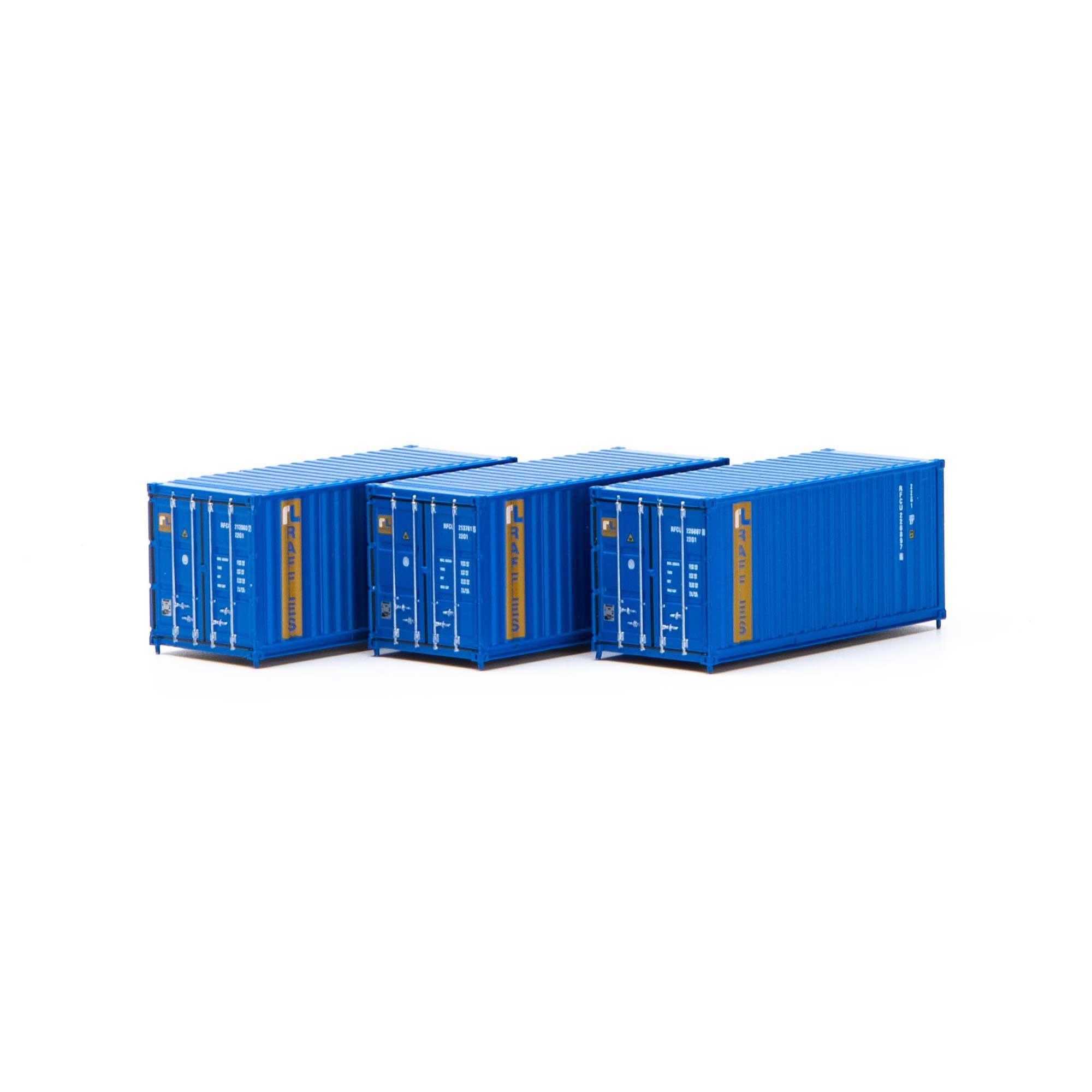 Athearn 17725 N 20' Corrugated Container RFCU 3pk - Chuck's Trains ...