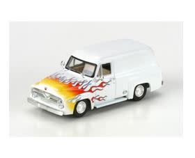 Athearn HO RTR 1955 Ford F-100 Panel Truck, White/Flames - Chuck's ...