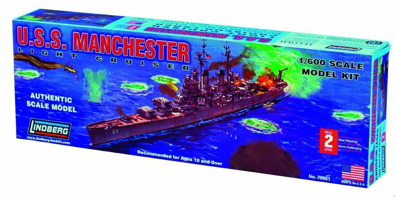 Lindberg 70861 USS Manchester Light Cruiser 1/600 Scale - Chuck's ...