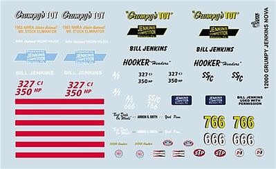Gofer Racing 12000 Grumpy Jenkins Nova Decal - Chuck's Trains & Hobby Depot