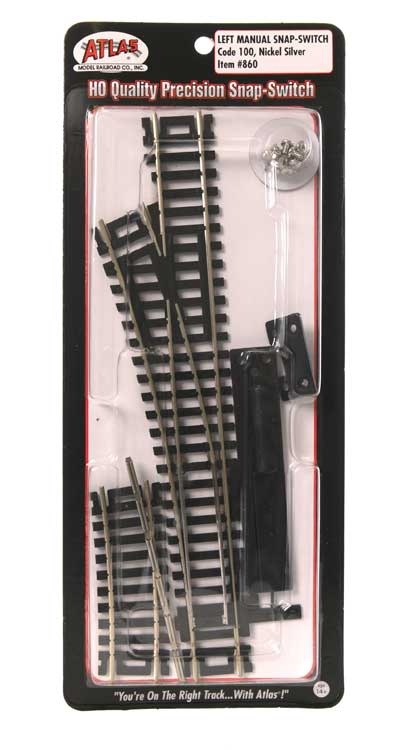 Atlas 860 HO Code 100 Left Manual Switch - Chuck's Trains & Hobby Depot