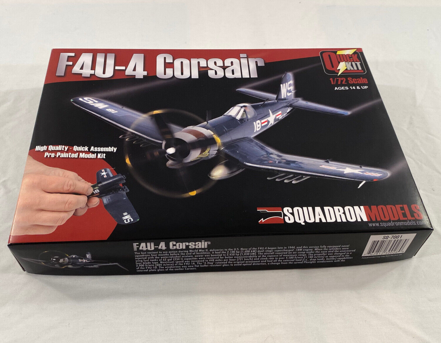 Squadron 7001 1/72 F4U-4 Corsair Model Kit - Chuck's Trains & Hobby Depot