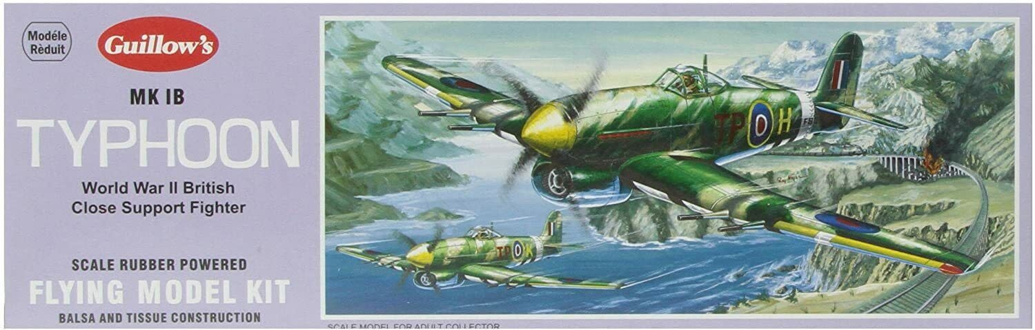Guillows 906 Hawker Typhoon 1B Kit, 18" - Chuck's Trains & Hobby Depot