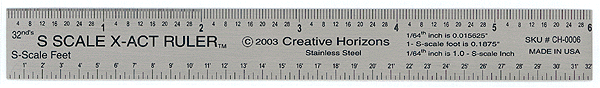 Creative Horizon 6 S SCALE X-ACT RULER - Chuck's Trains & Hobby Depot