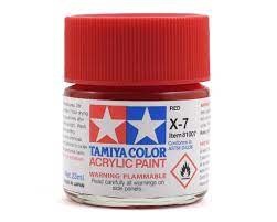 Tamiya 81007 X7 Red Acrylic Paint - Chuck's Trains & Hobby Depot