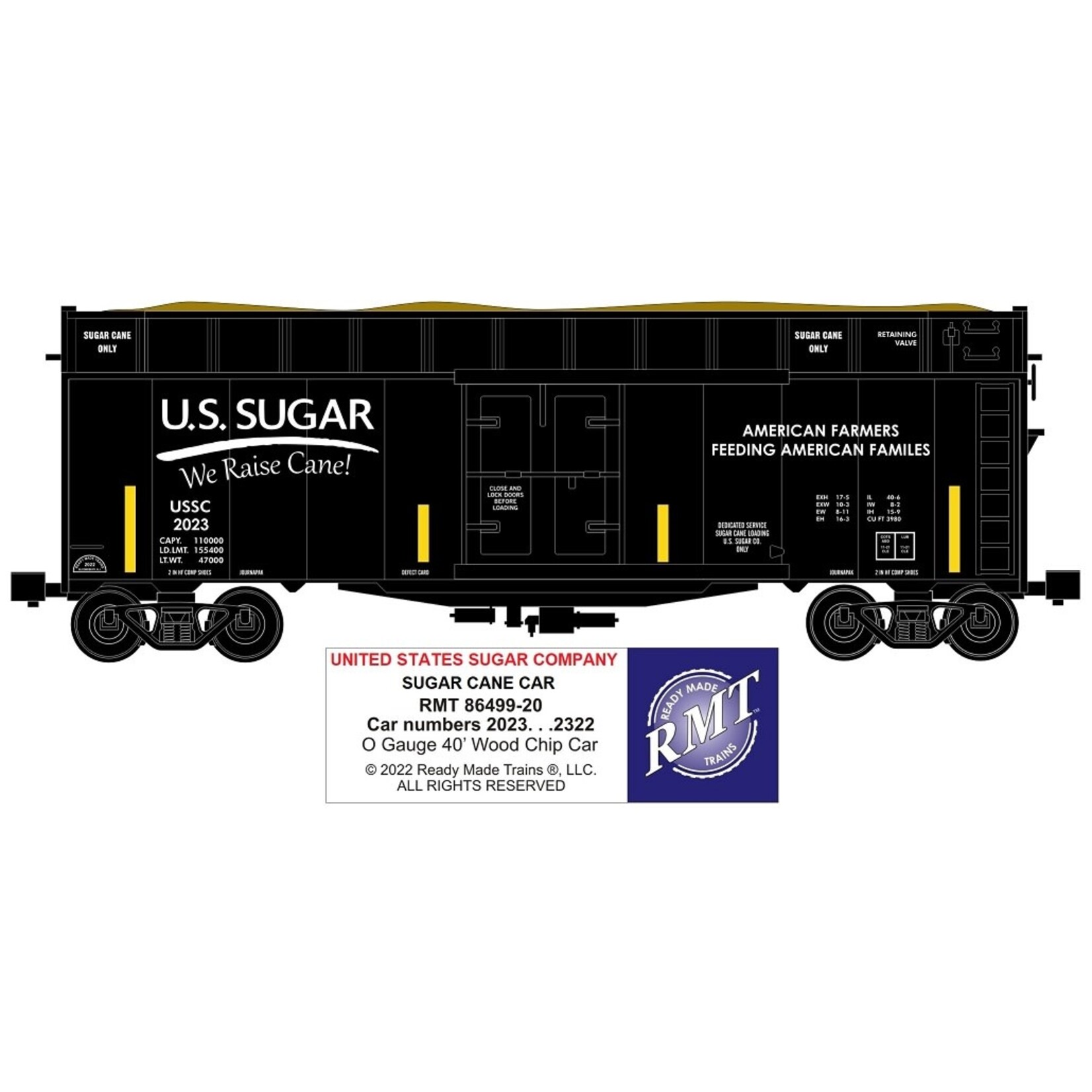 Ready Made Trains 8649920 O Woodchip Car - US Sugar - Sugar Cane ...