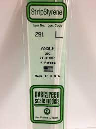 Evergreen 291 Styrene Angles .060" 4/ - Chuck's Trains & Hobby Depot