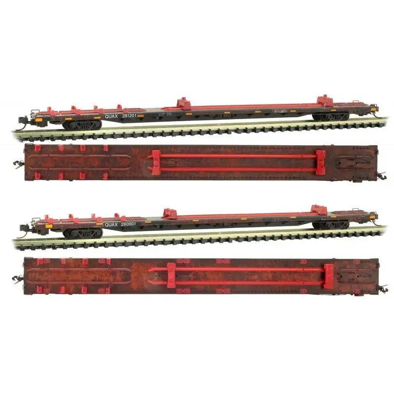 99305510 N QUAX 89'4" TOFC Intermodal Flatcar 2-Pack with Bolster Rack ...