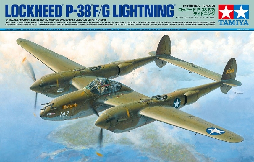Tamiya 61120 1/48 Lockheed p-38 F/G Lightning - Chuck's Trains & Hobby Depot