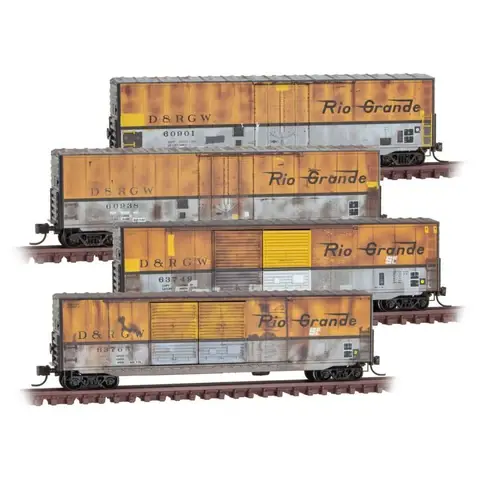 Micro Trains Line 99305850 N Scale DRGW weathered 4pk - Chuck's Trains ...