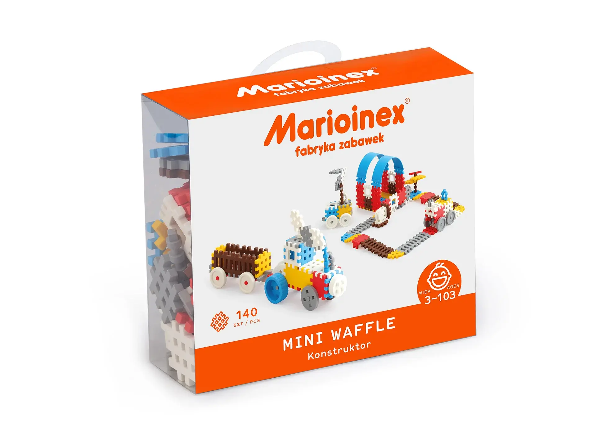 Mini Waffle Constructor - 140 Pieces - Blue - Chuck's Trains & Hobby Depot