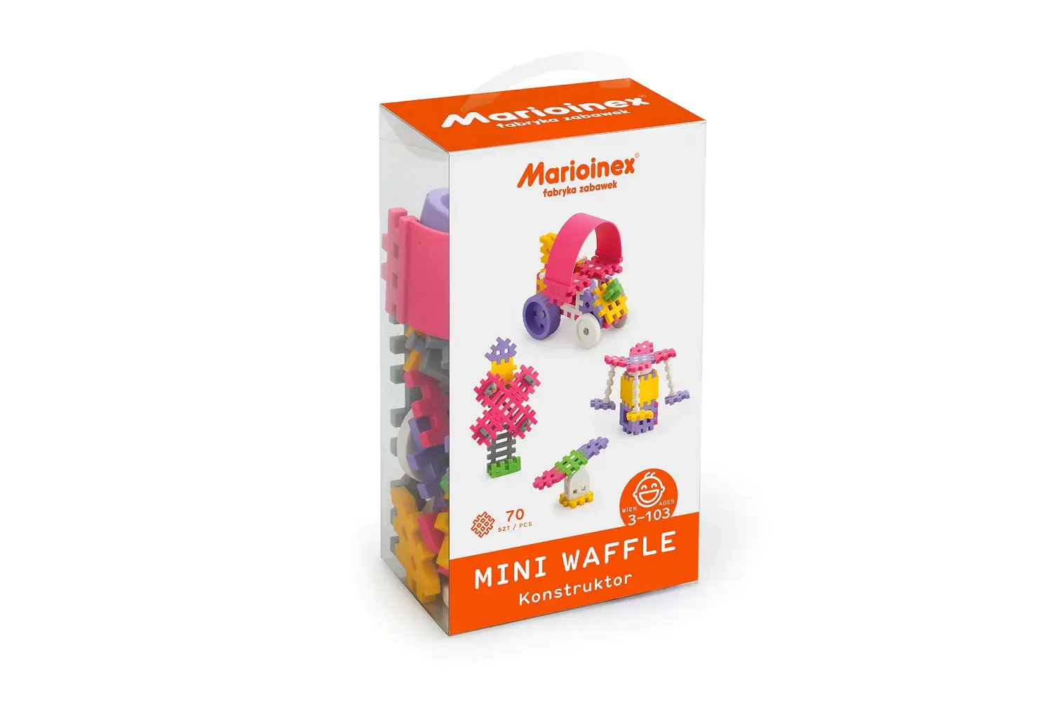 Marioinex Mini Waffle Constructor - 70 Pieces - Pink - Chuck's Trains ...