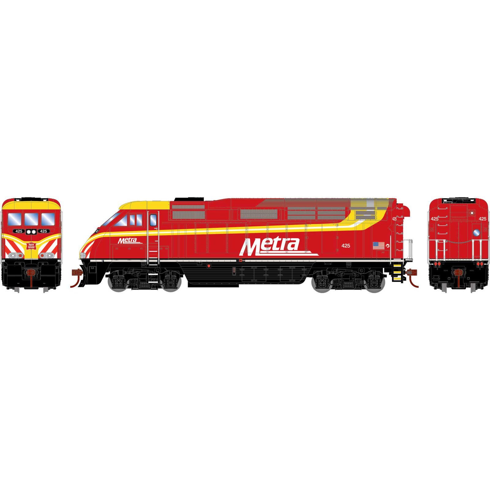 64630 HO RTR F59PHI METX #425 - Chuck's Trains & Hobby Depot