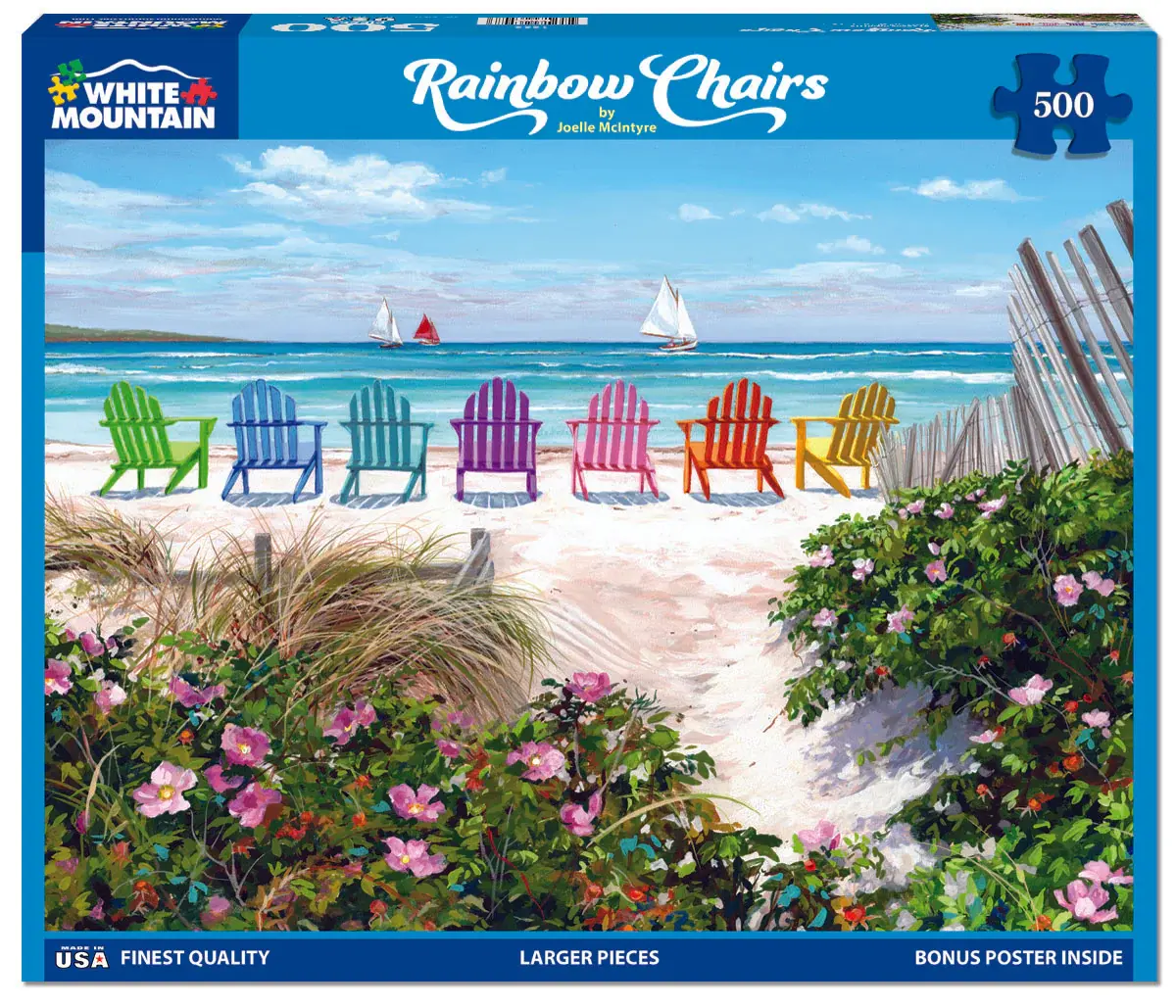 Rainbow Chairs 500 Piece Puzzle - Chuck's Trains & Hobby Depot