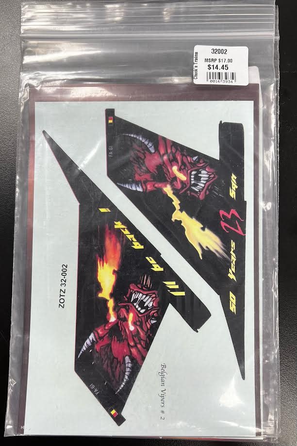 Zotz Decals 32002 1/32 I'll Be Back Belgian AF Viper Kleine-Brogel ...