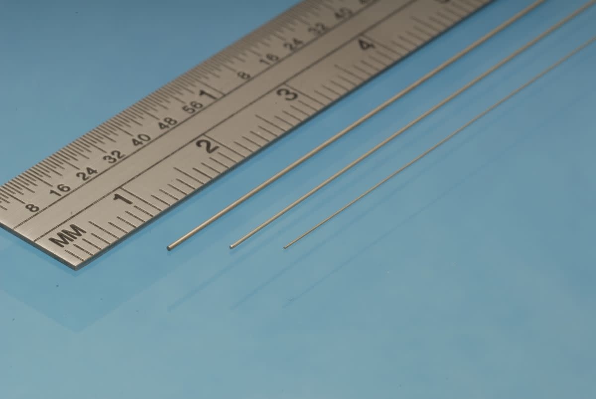 Albion NSR01 Nickel Silver Rod 0.1 mm x 305mm 10 piece - Chuck's Trains ...