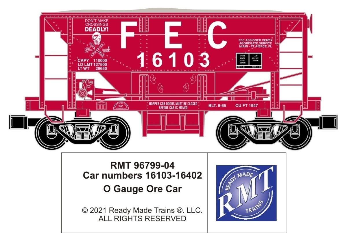 9679904 O Ore Car FEC - Chuck's Trains & Hobby Depot