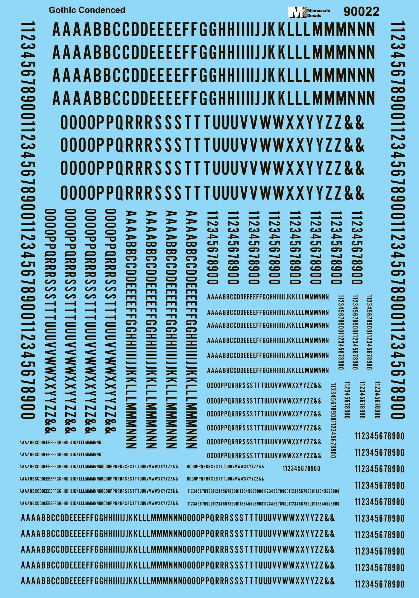 90022 HO Scale - Alphabets - Condensed Gothic - Black Decals - Chuck's ...