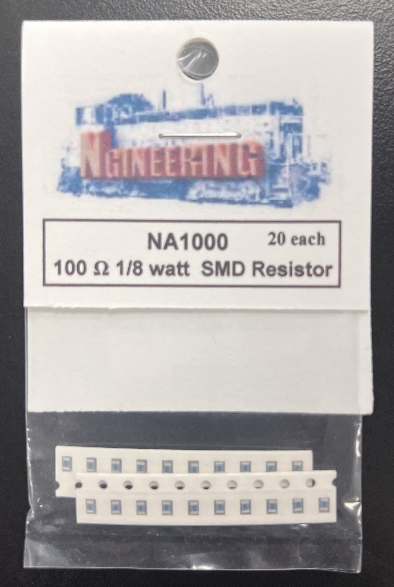 Ngineering NA1000 1/8-Watt 100-Ohm SMD Resistor - 20 Pack - Chuck's ...
