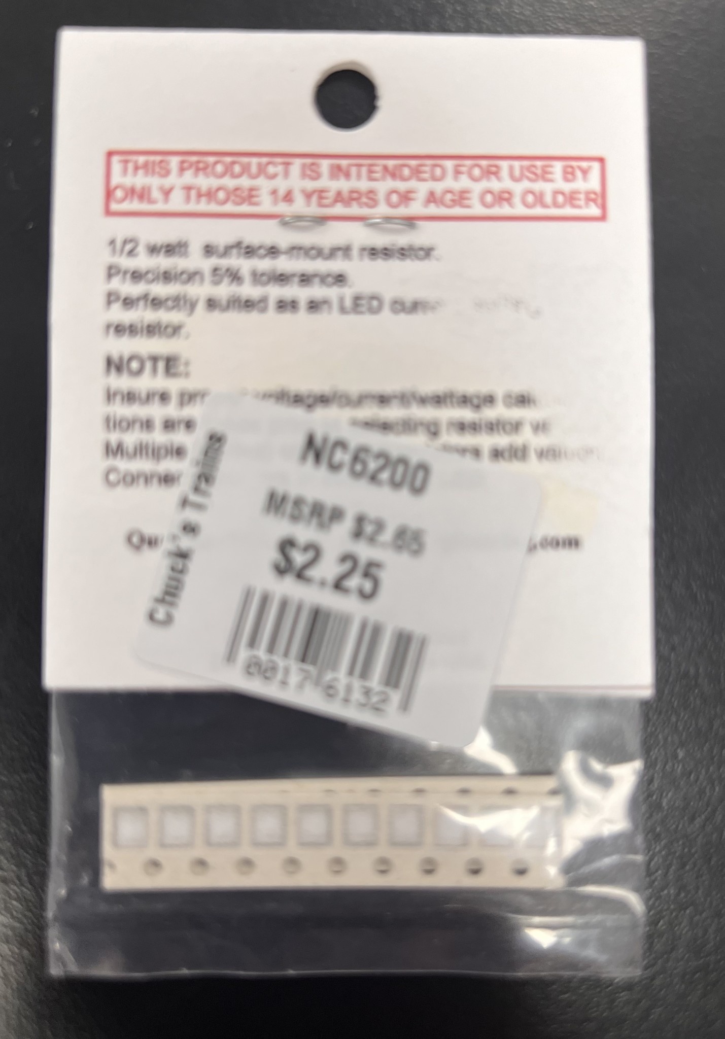 Ngineering NC6200 1/2 Watt 620-Ohm SMD Resistor - 20 Pack - Chuck's ...