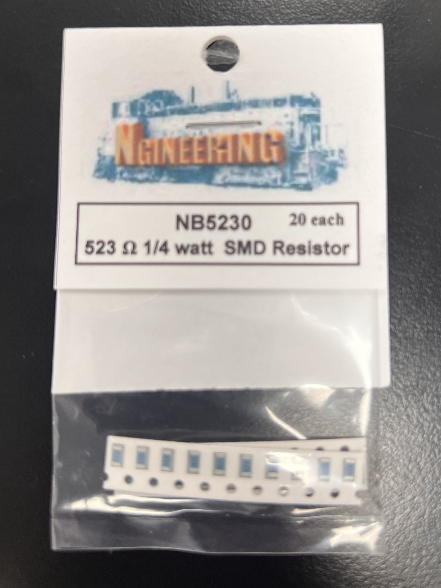 Ngineering NB5230 1/4-Watt 523-Ohm SMD Resistor - 20 Pack - Chuck's ...