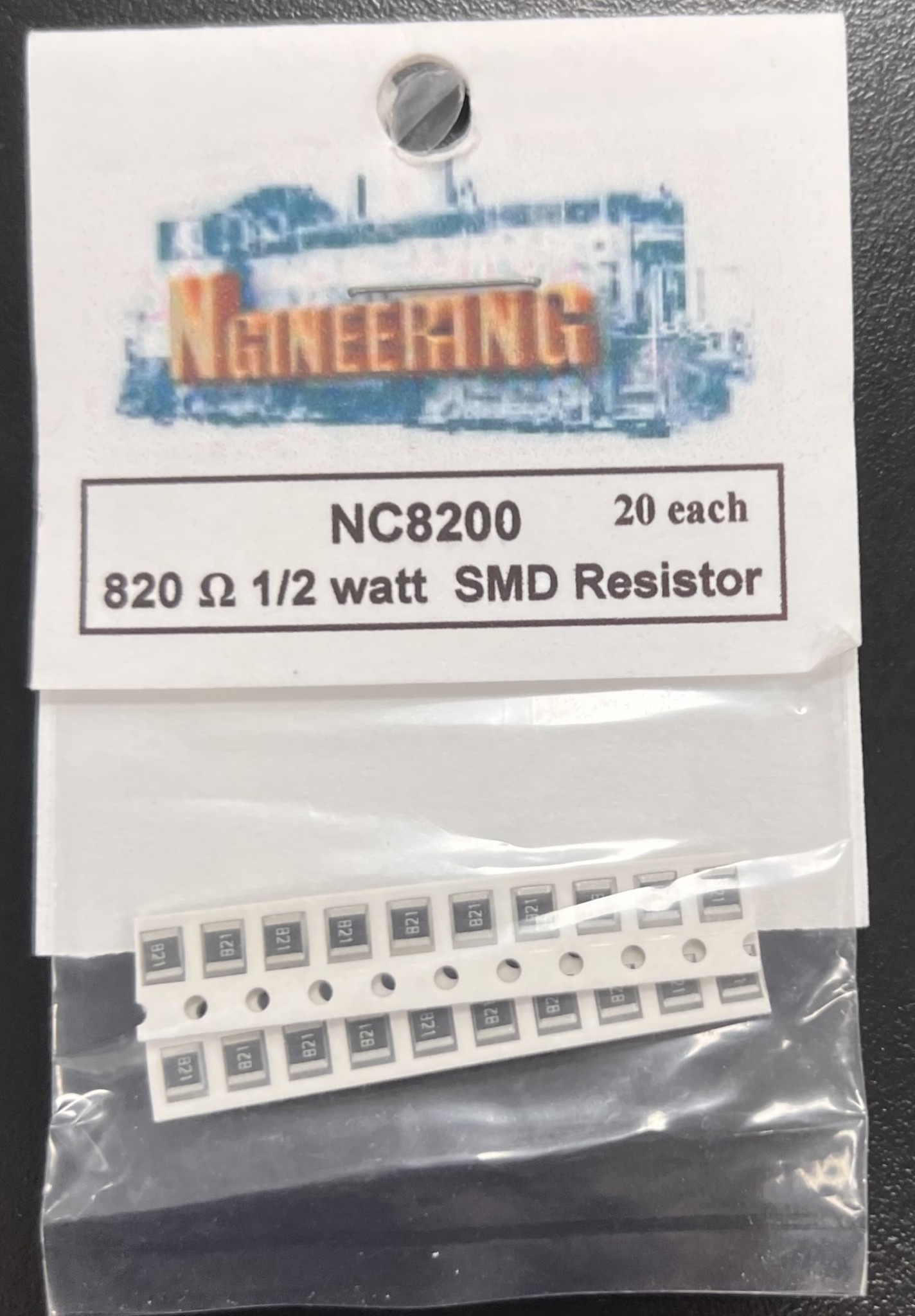 Ngineering NC8200 1/2 Watt 820-Ohm SMD Resistor - 20 Pack - Chuck's ...