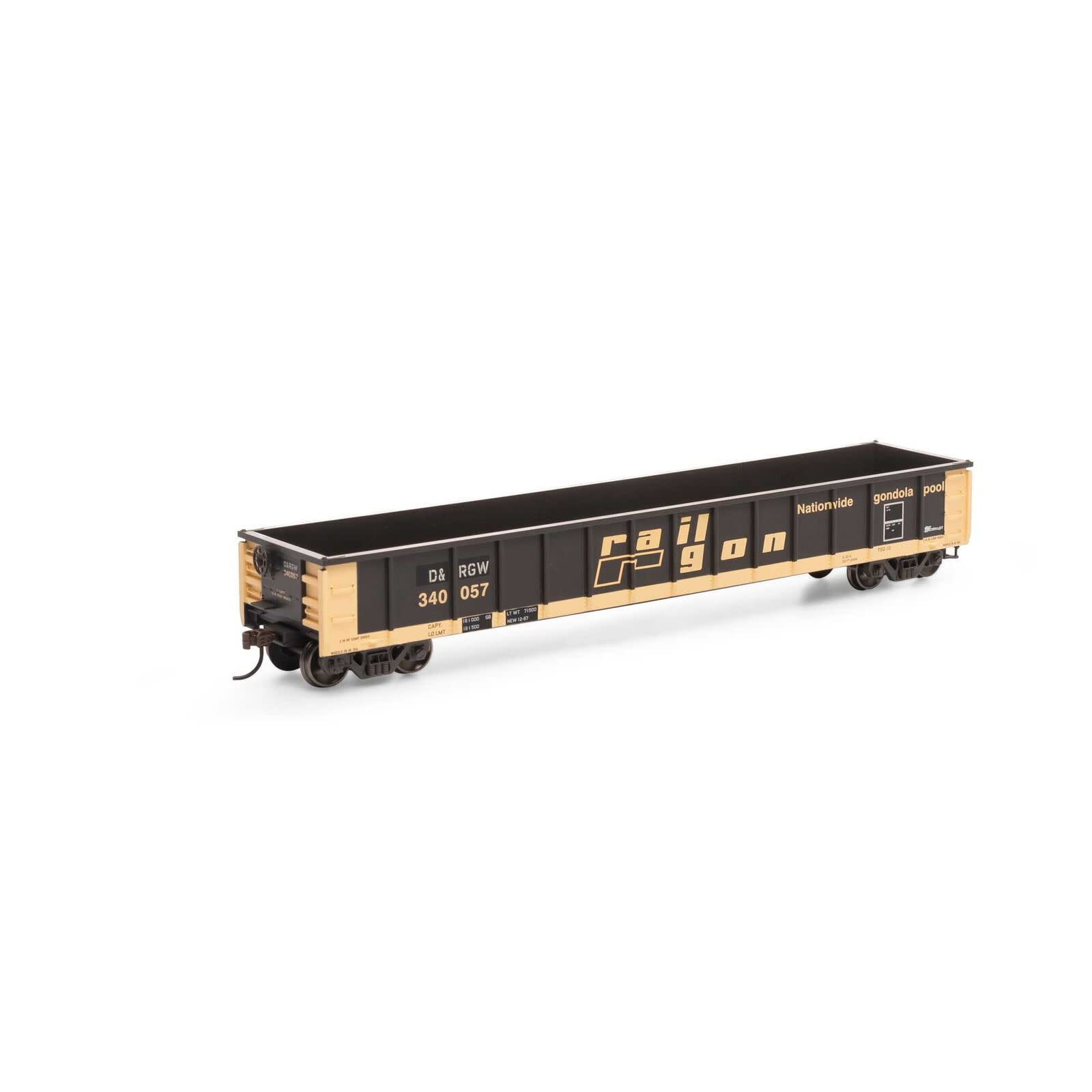 8184 HO 52' Mill Gondola D&RGW 340057 - Chuck's Trains & Hobby Depot