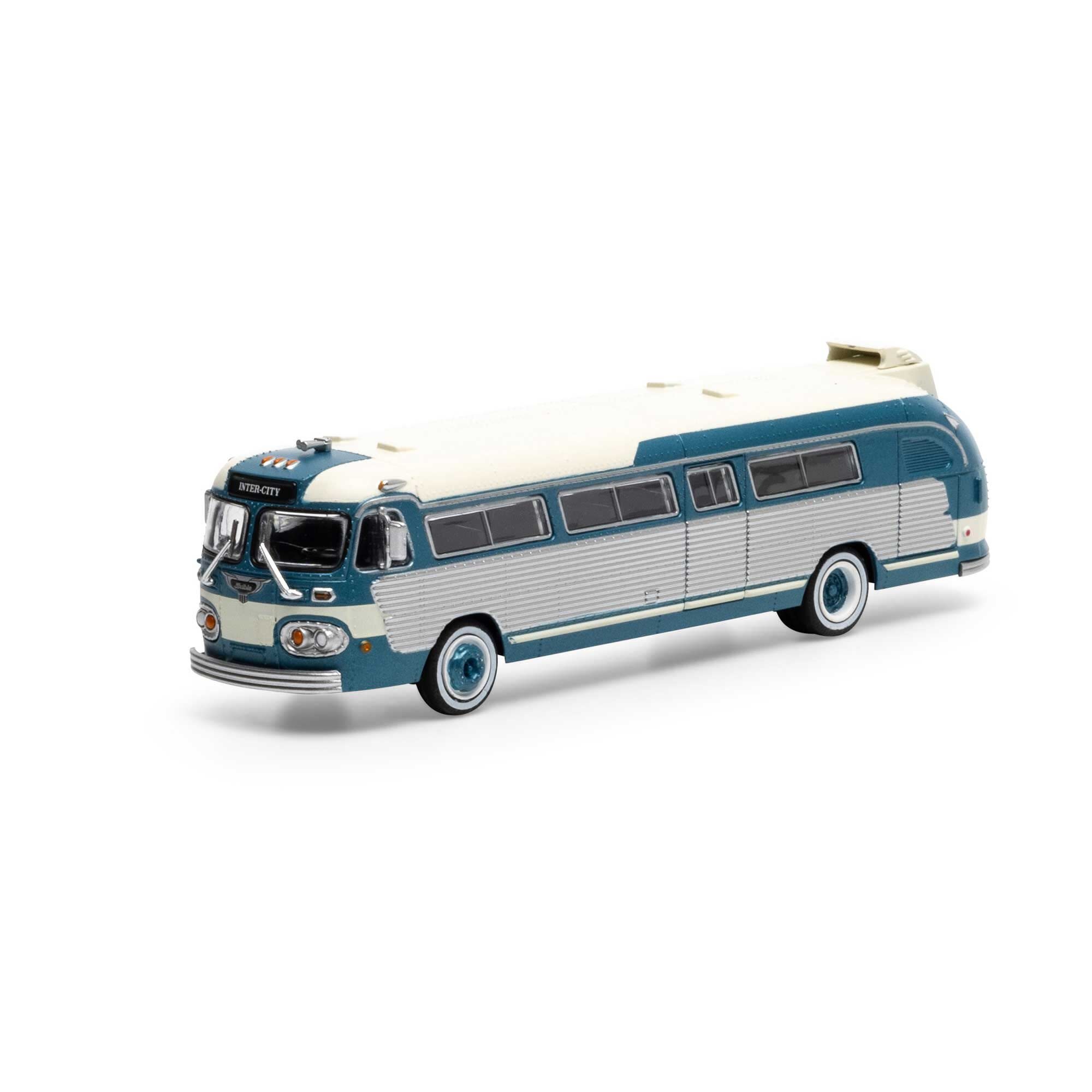 29071 HO Intercity Bus, Teal & Cream - Chuck's Trains & Hobby Depot