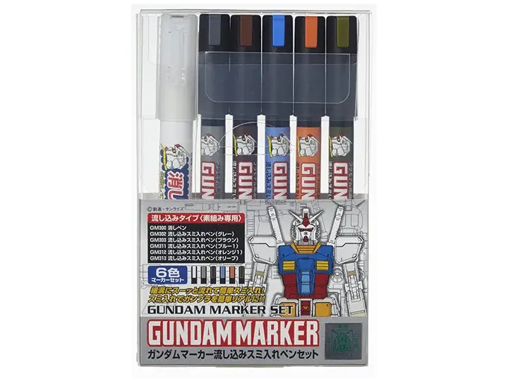 122 Gundam Marker Set - Pouring - Chuck's Trains & Hobby Depot