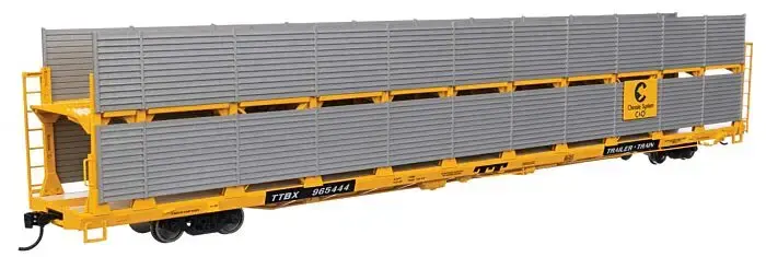 9108107 HO 89' Flatcar w/Bi-Level Shielded Auto Rack - C&O 965444 ...