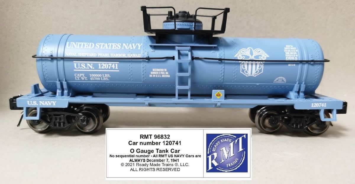 96832 O Single Dome Tank Car US Navy - Chuck's Trains & Hobby Depot
