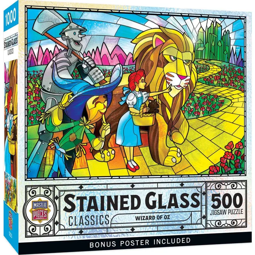 Stained Glass Wizard of Oz 500 Piece Puzzle - Chuck's Trains & Hobby Depot