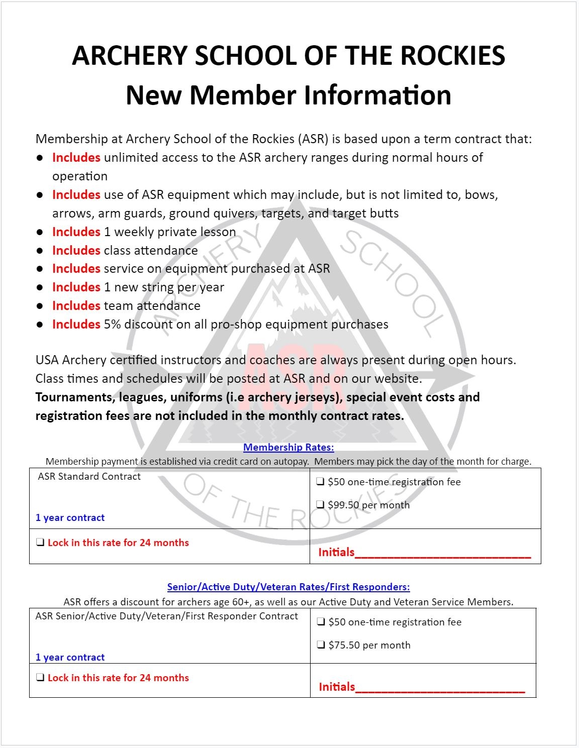 Membership - Archery School of The Rockies