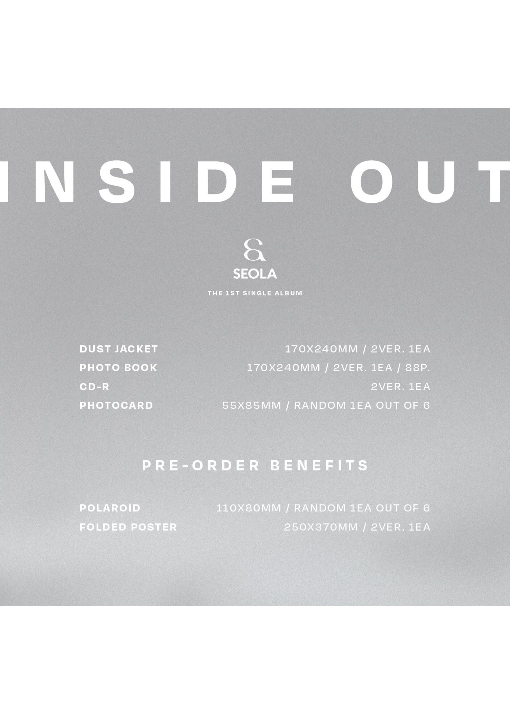 SEOLA - THE 1ST SINGLE ALBUM [INSIDE OUT] (Photobook Ver.) + 2 ...