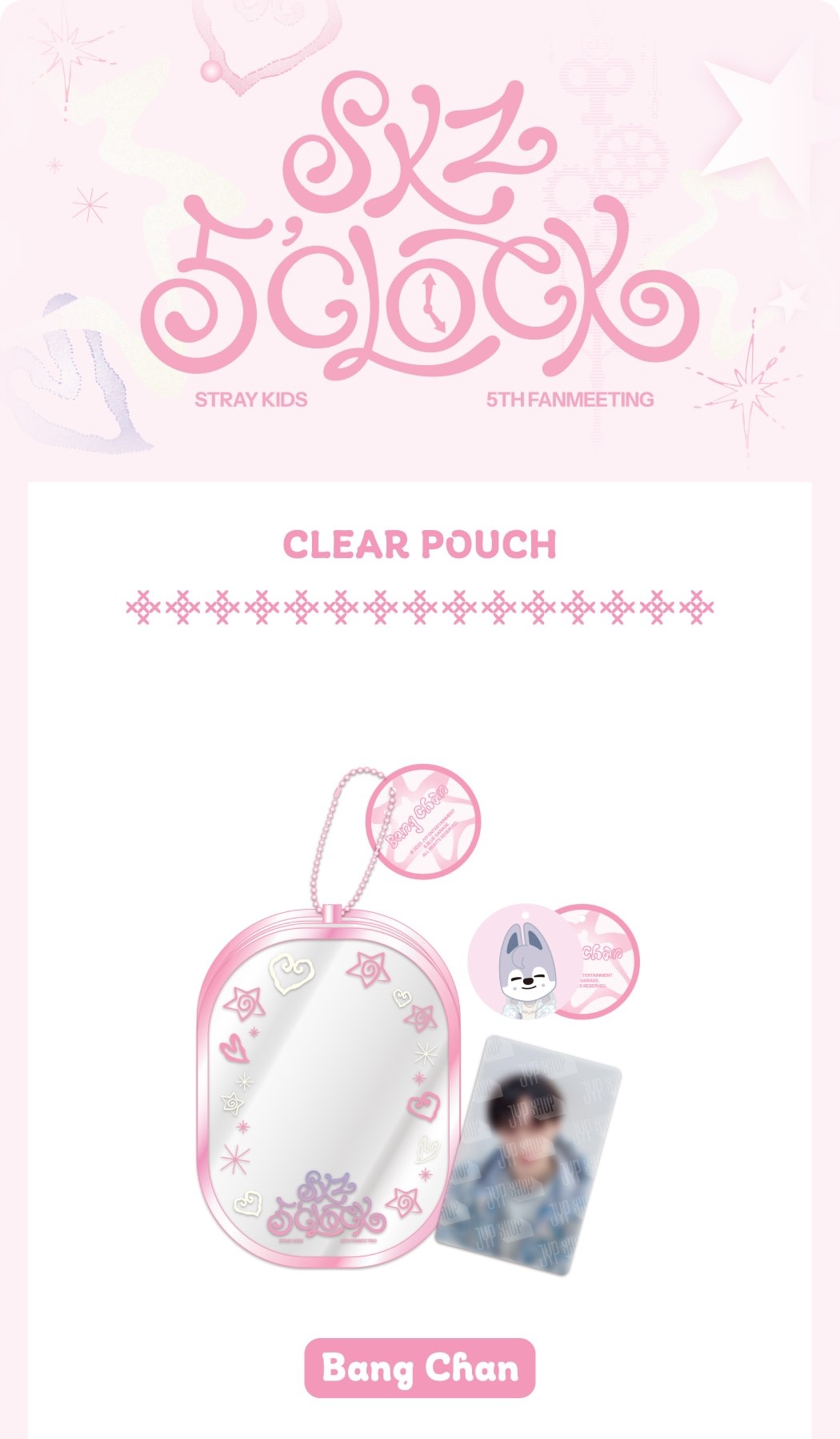 Stray Kids - 'SKZ 5'CLOCK' CLEAR POUCH - K-Town