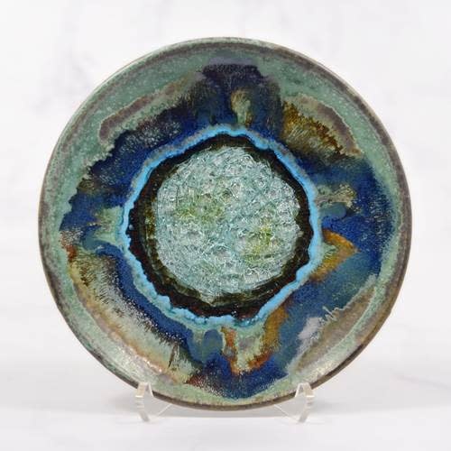 Dock 6 pottery Stoneware Geode Plate - Giant - Silver Bonsai Gallery