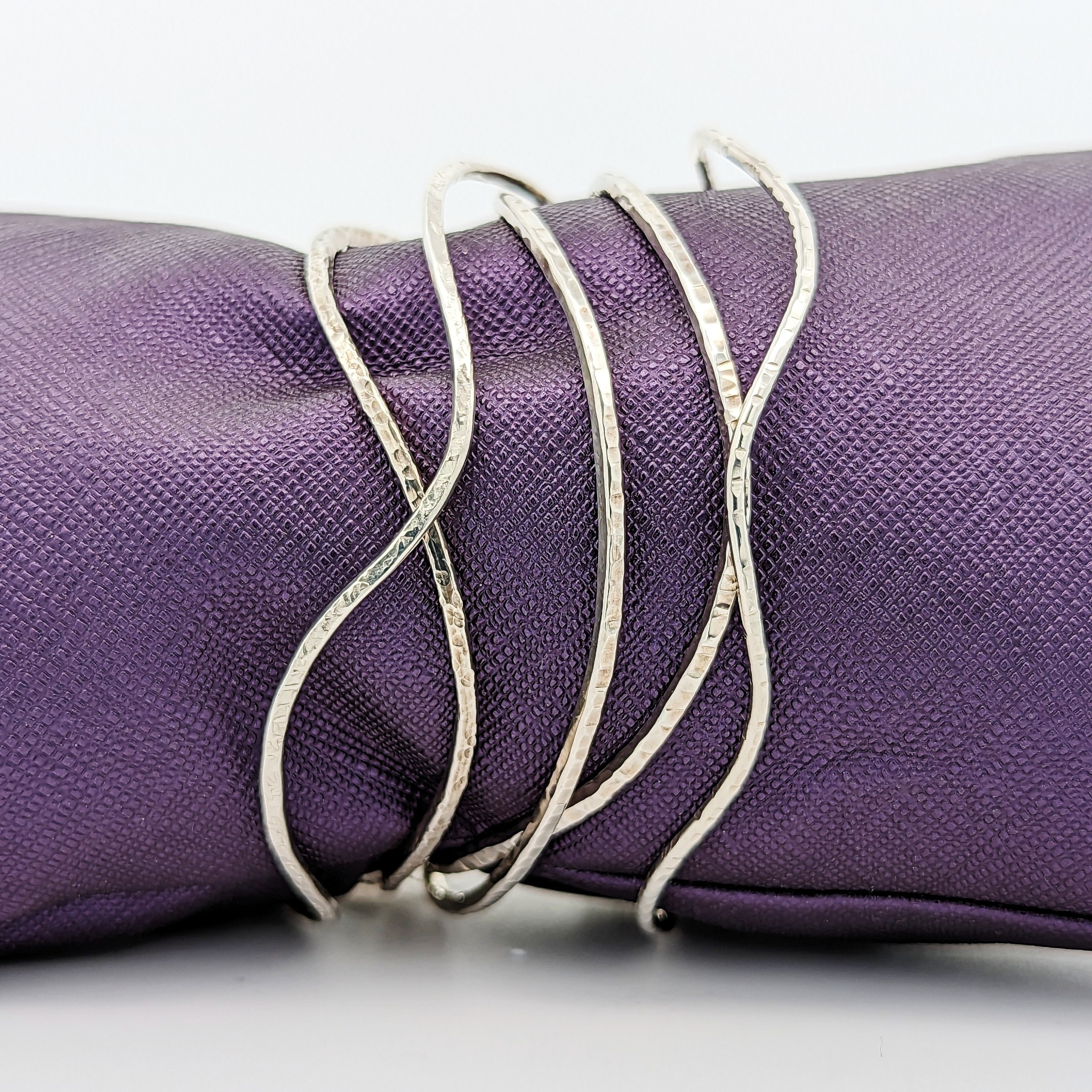 Wavy Bangle, SS, 12ga - Silver Bonsai Gallery