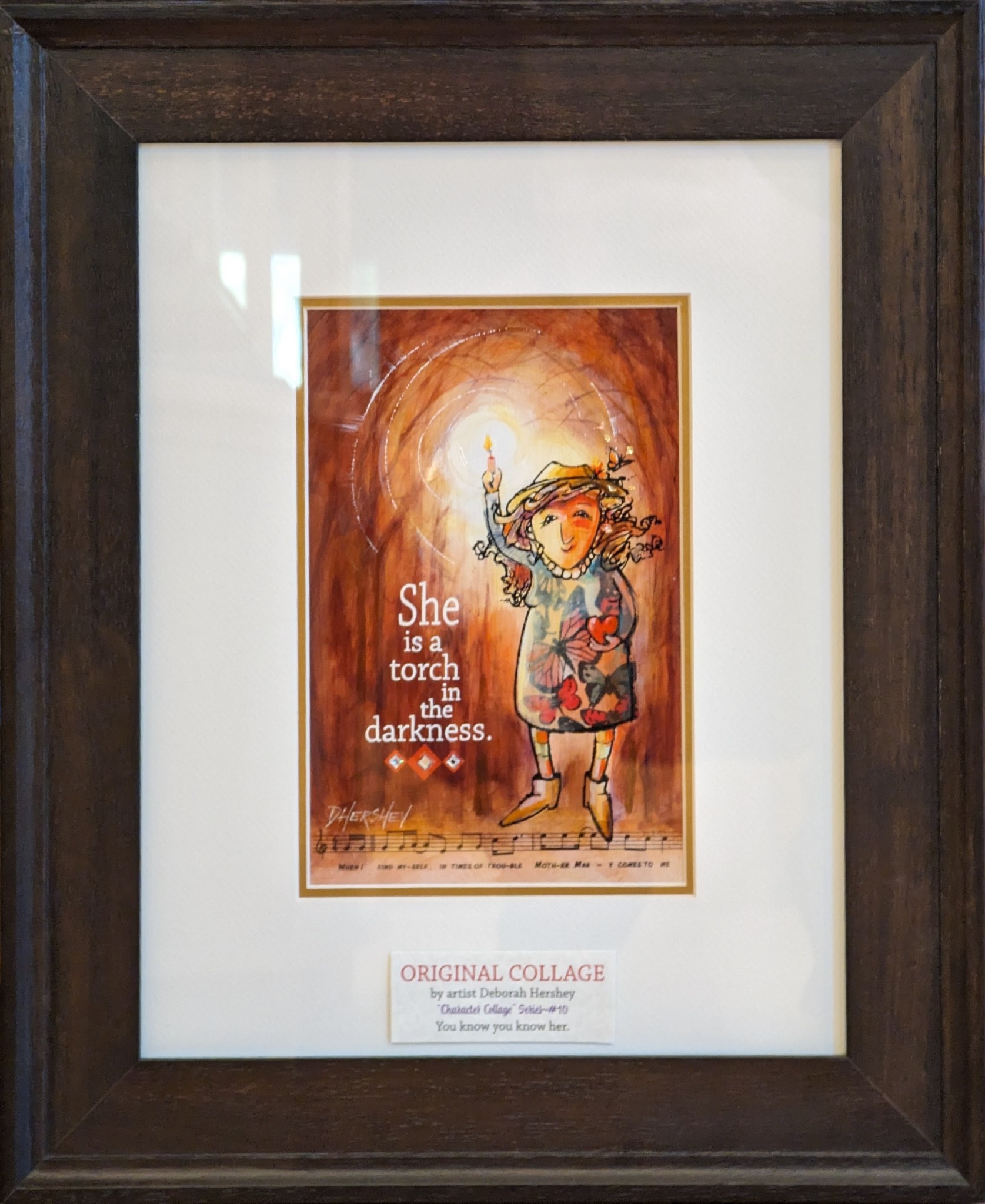 Deborah Hershey Designs "Torch in Darkness" - Paper Collage - Silver ...