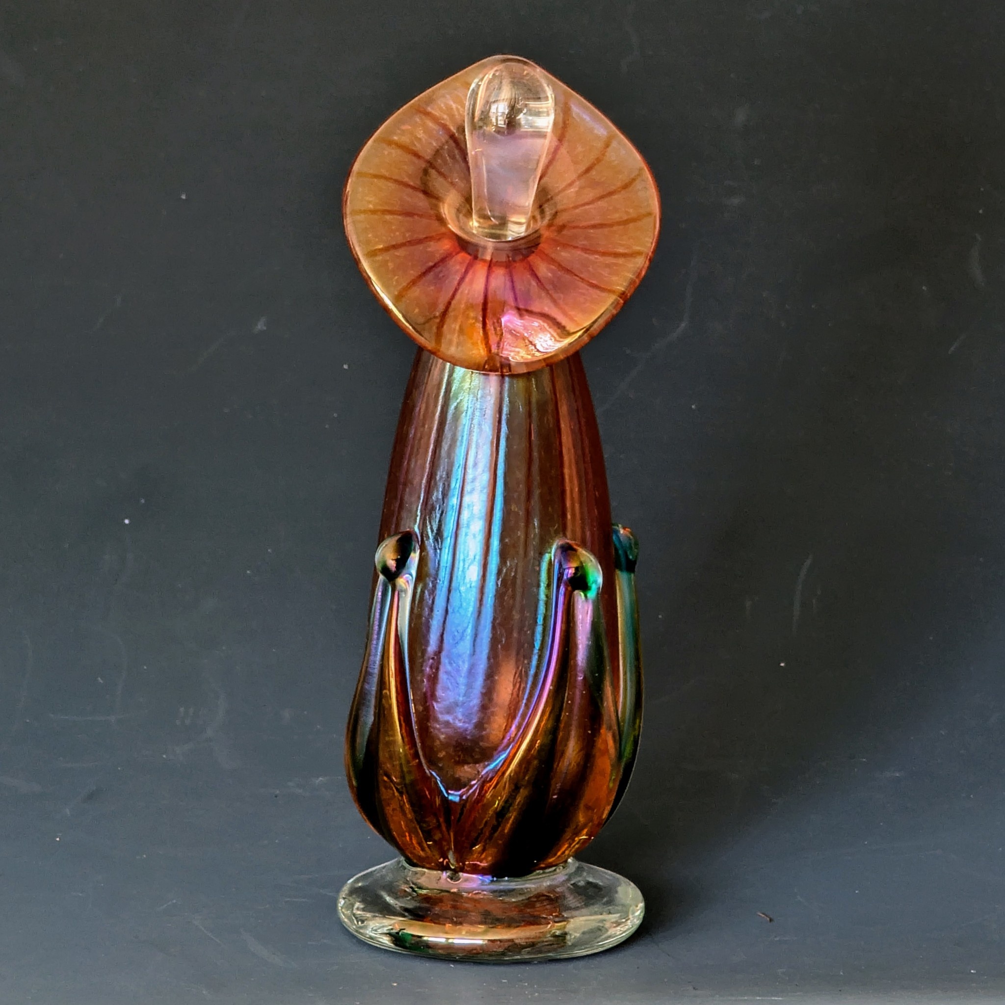 Calla Lily Perfume Bottle - Salmon - Silver Bonsai Gallery