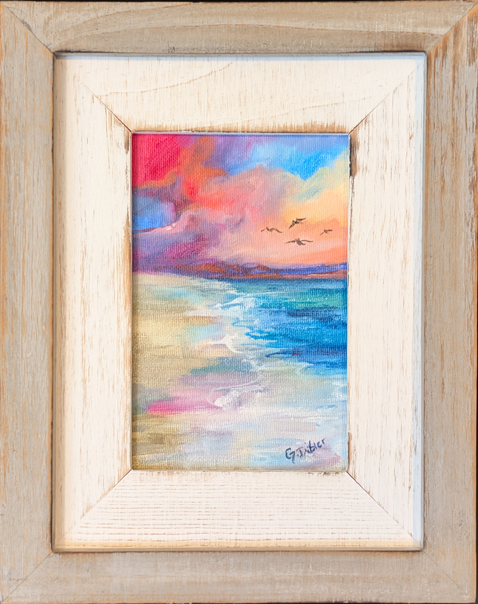 Gretchen Dibler Art "Pastel Sky Over Beach" - Gretchen Dibler - Silver ...
