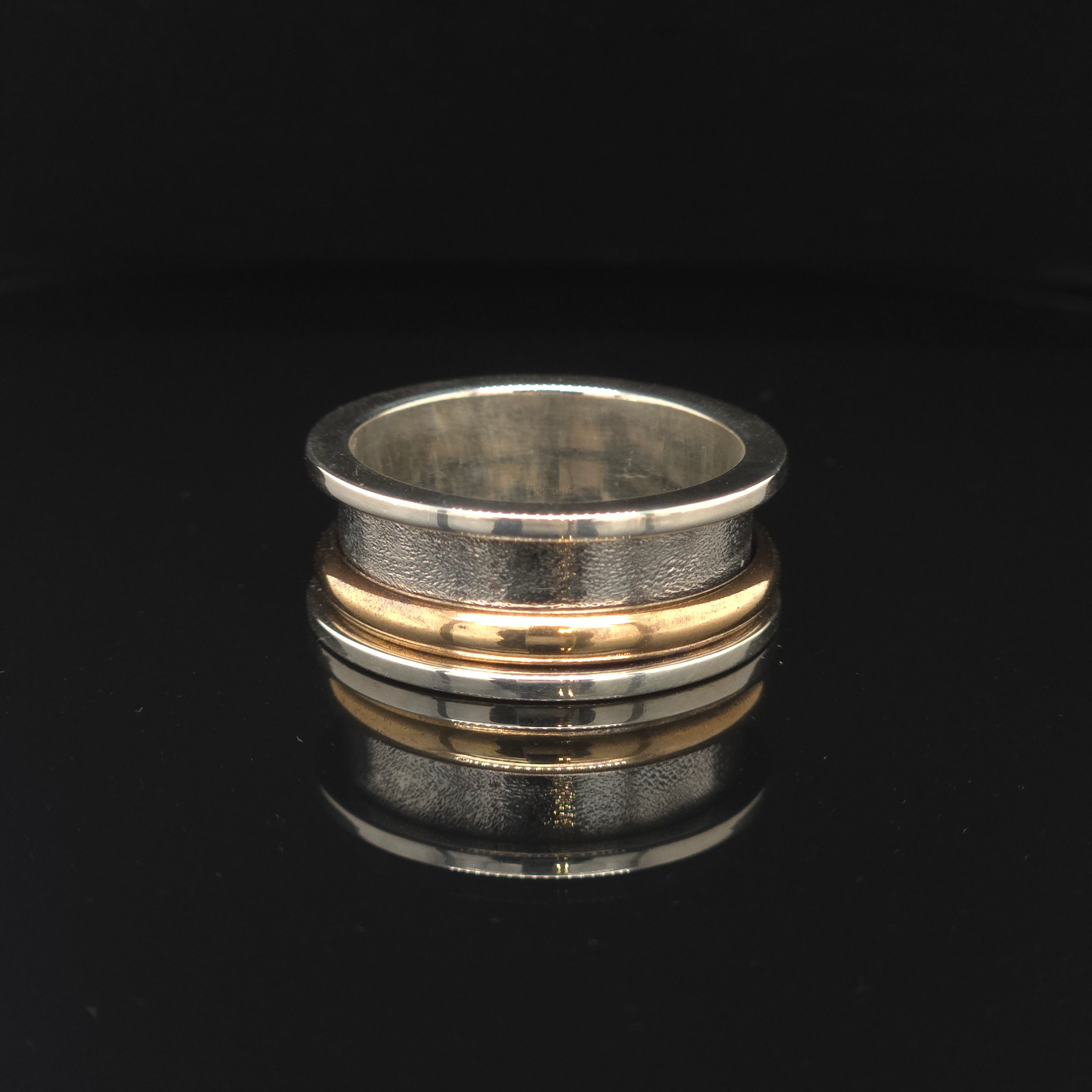 Men's Sterling Silver Spinner Ring with Brass Center – Size 11.75 ...