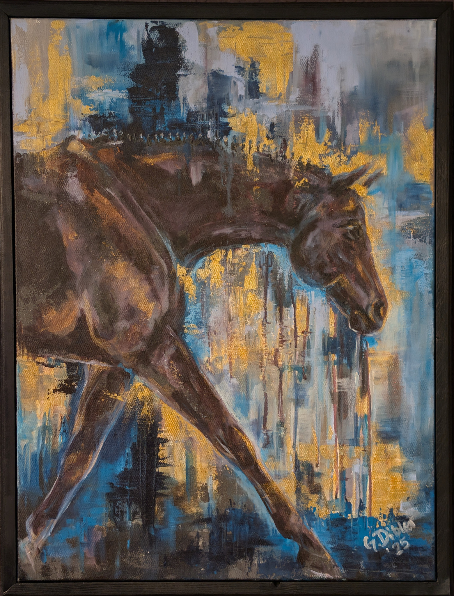 "Dark Trotting Horse" - Gretchen Dibler - Silver Bonsai Gallery