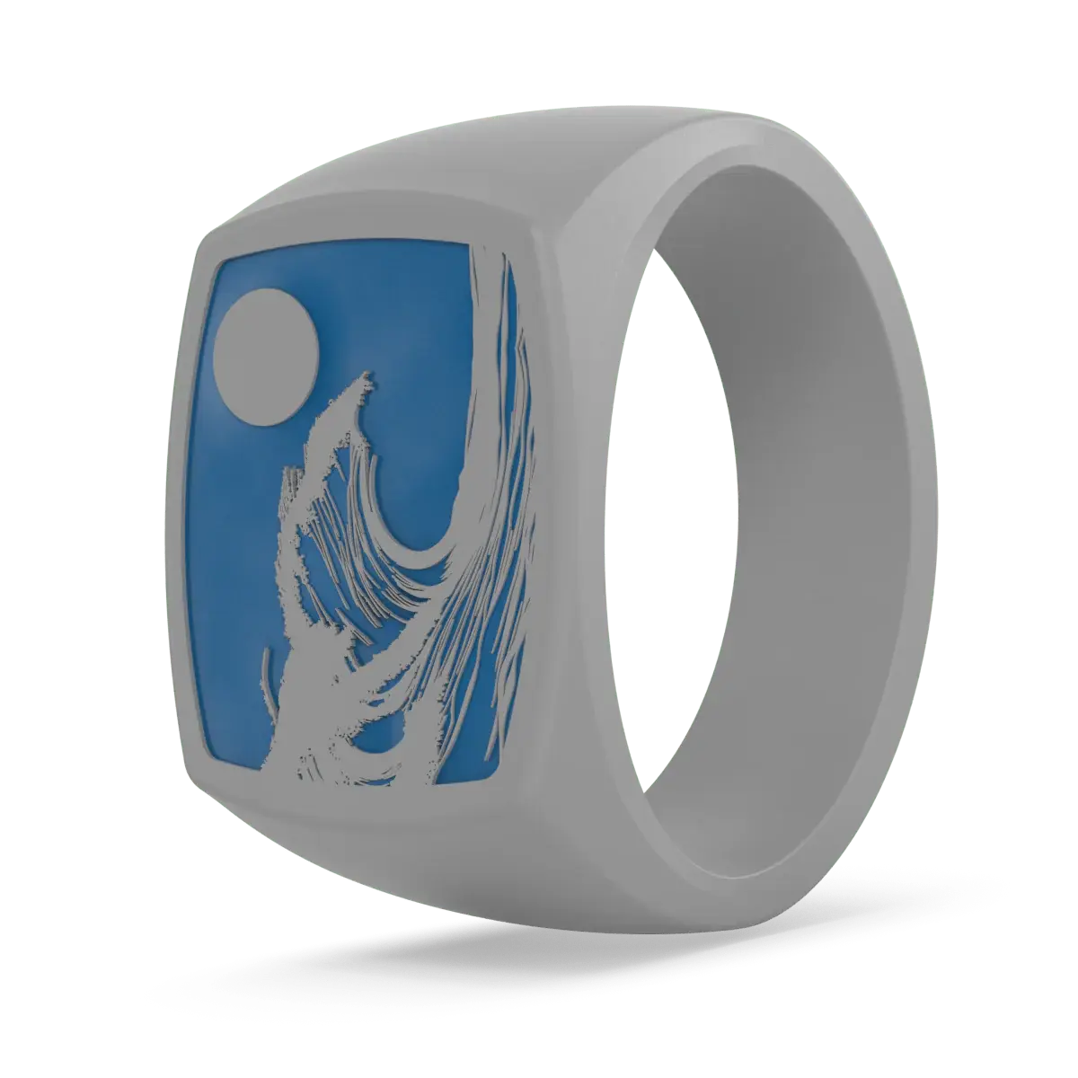 Grand Signet Silicone Ring - Tidal Surge | Silver Bonsai Gallery ...