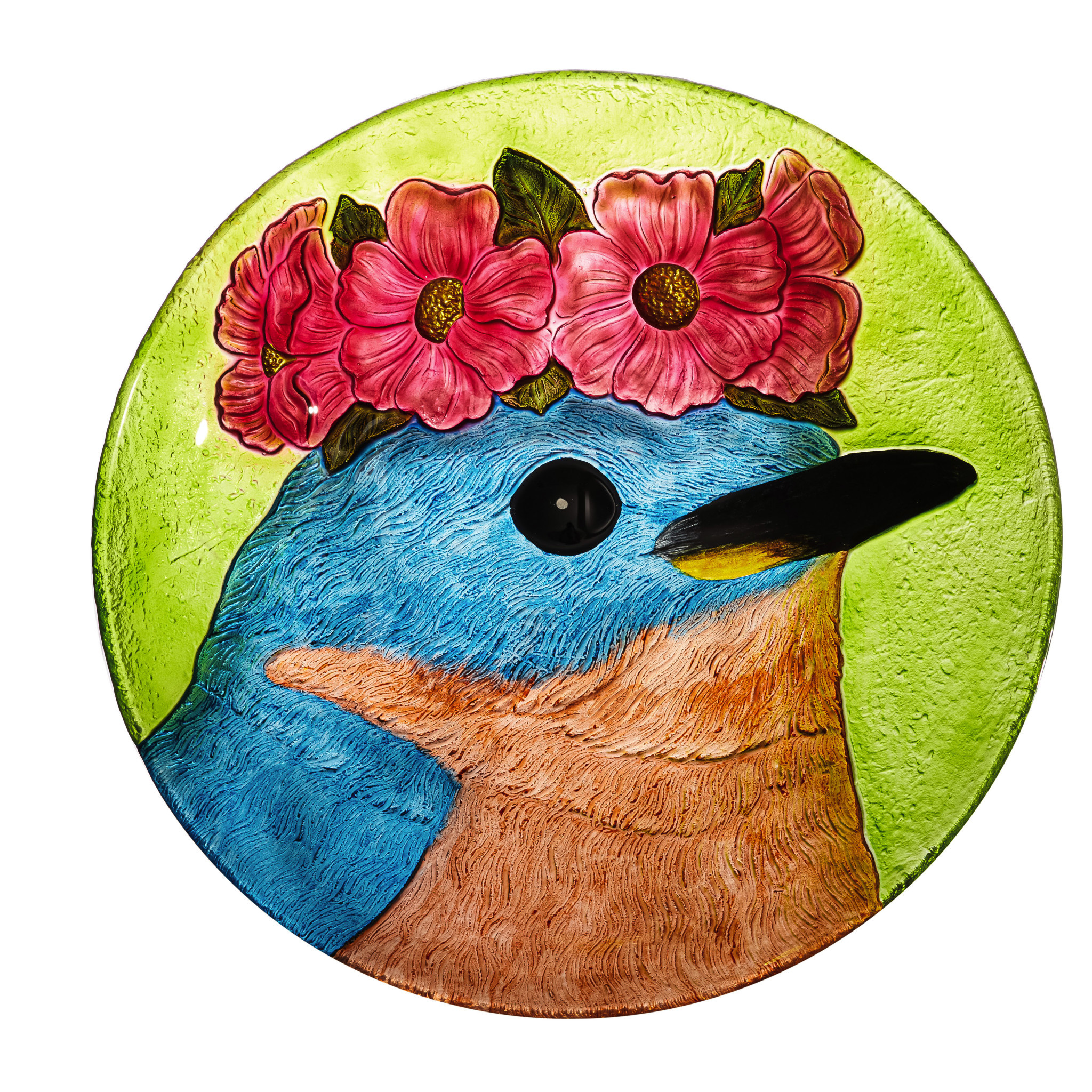 Bluebird With Floral Crown Birdbath - Garden Specialties