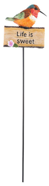 Hummingbird Plant Pick "Life Is Sweet" - Garden Specialties